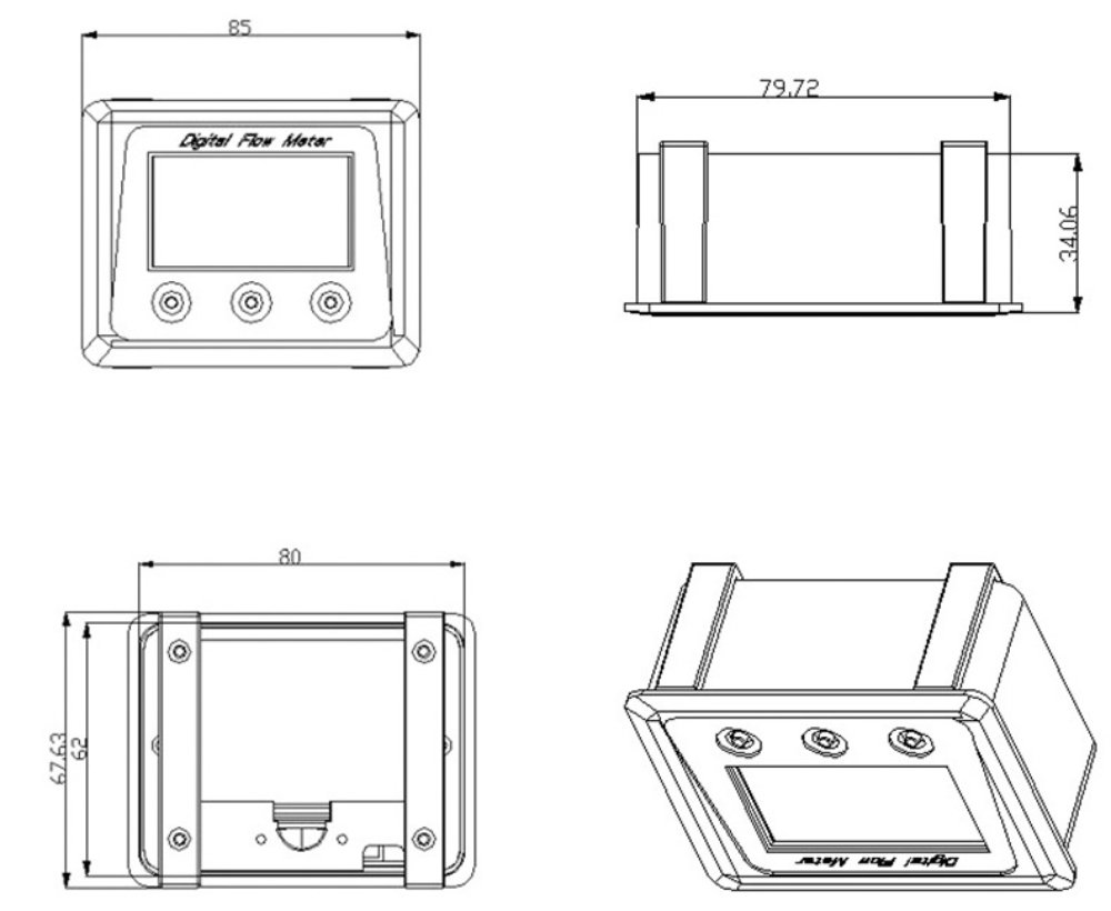 Low Power Consumption Digital Water Flow Meter Kit, Digital Electronic Water Meter, Digital ...